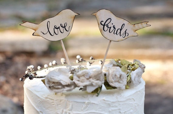 Rustic Bird Cake Toppers Personalised Vintage Swallow Cake Topper