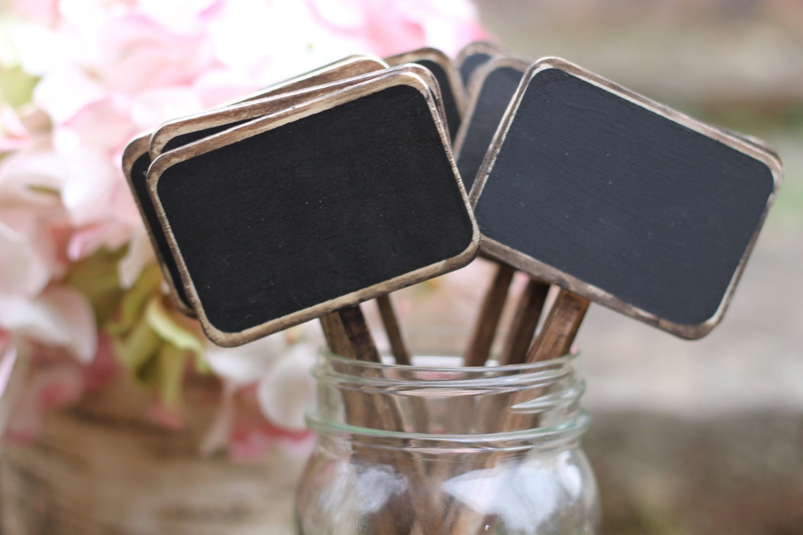 Chalkboard Table Numbers Rustic Chalkboard Signs Sticks Set - Etsy