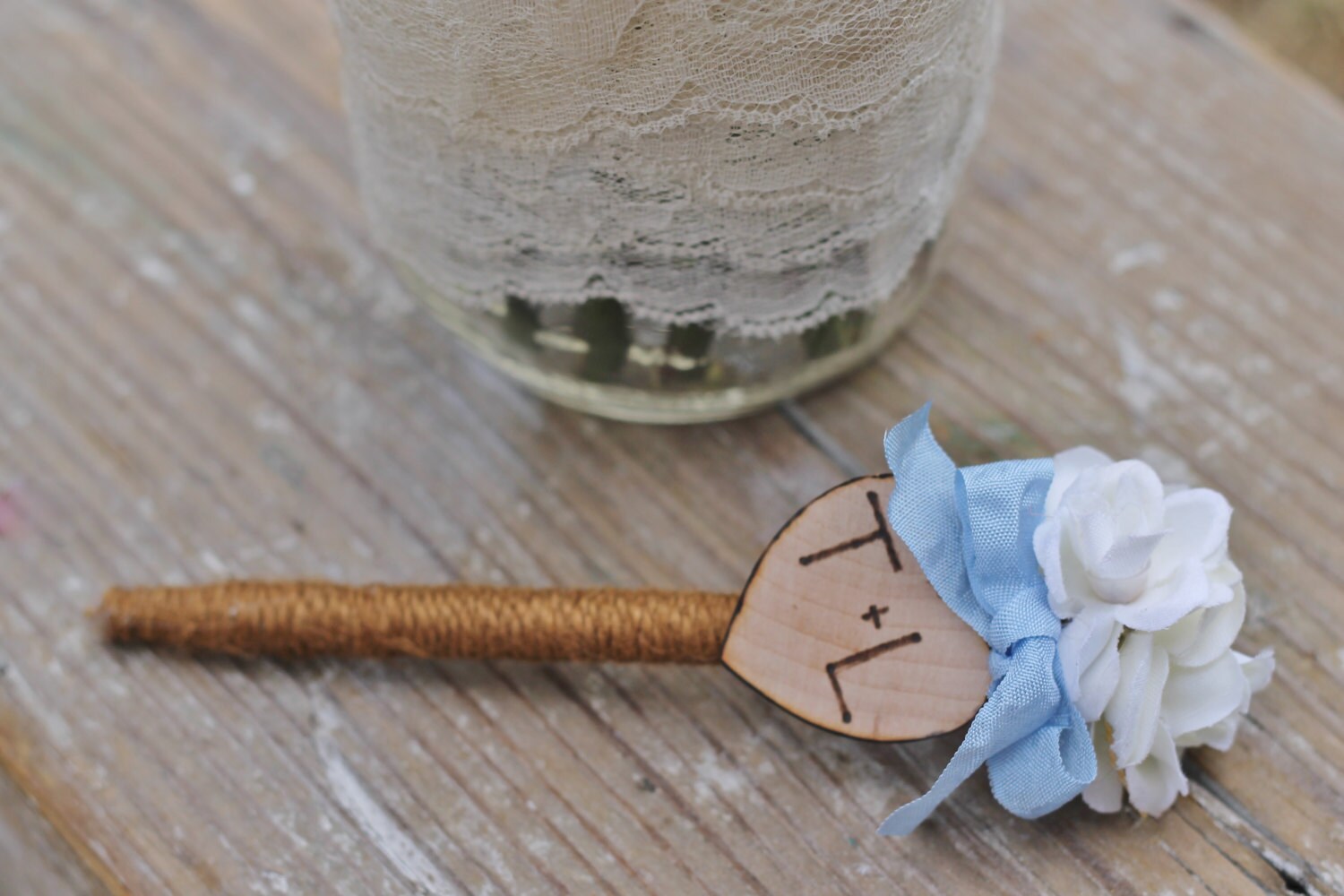 Rustic Wedding Pen Personalized Custom Ribbon Color Choice, White or ...