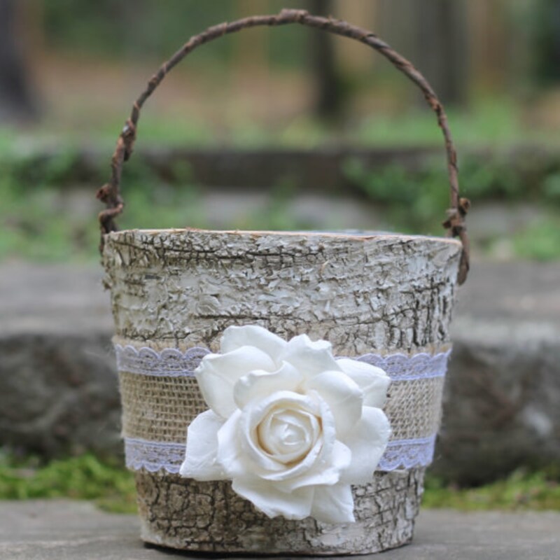 Rustic Flower Girl Basket - Etsy
