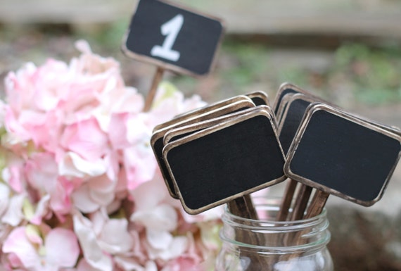 Chalkboard Table Numbers Rustic Chalkboard Signs Sticks Set | Etsy