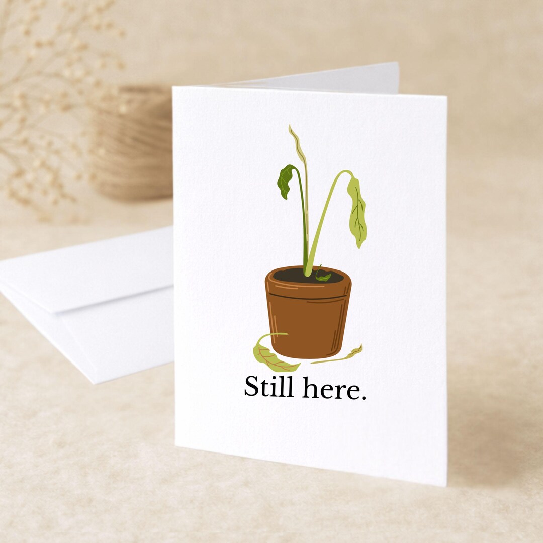 Quietly Weird Encouragement Card, Illustration, Just Because Note - Etsy