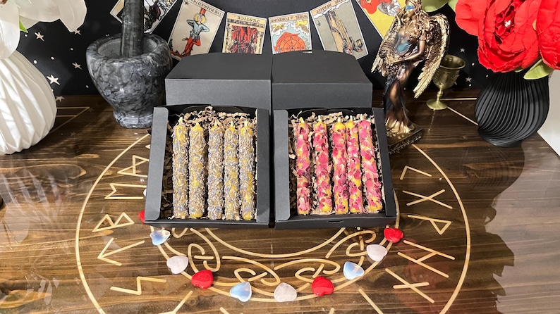 Dressed Beeswax Spell Candles – Set of 10 | 100% Pure Beeswax | Rose or ...