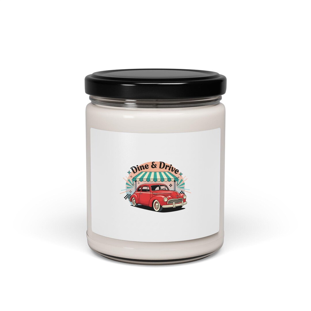 Dine & Drive Retro Diner Soy Candle, Vintage Americana Neon Sign ...