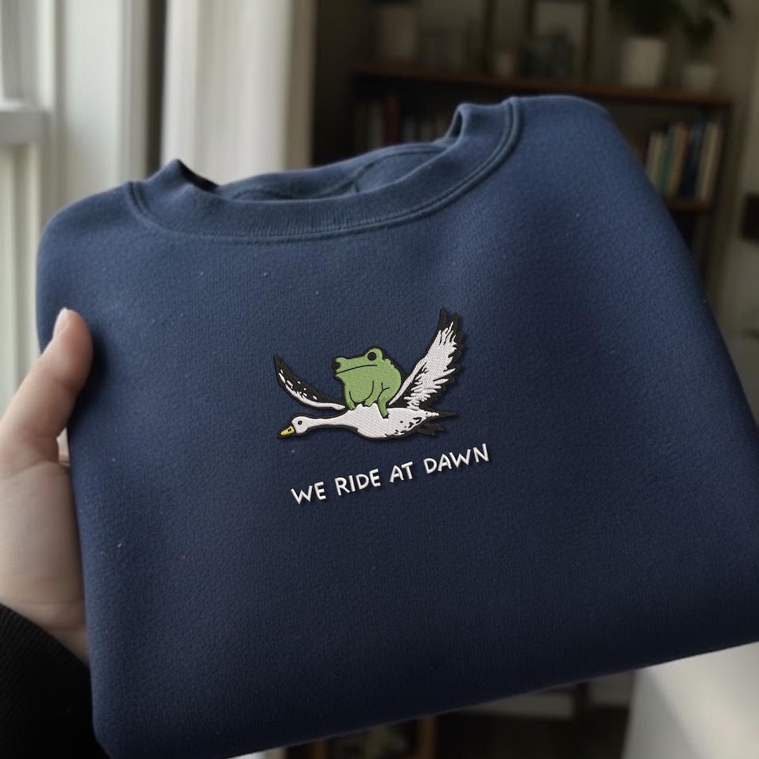 We Ride at Dawn Embroidery Design, Frog and Goose Digital File, Pes Dst ...