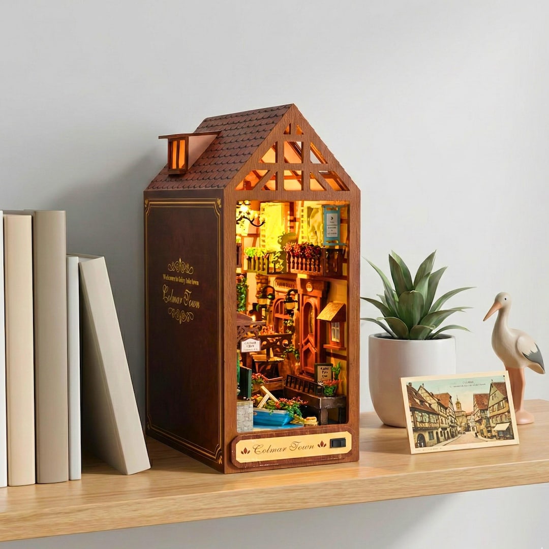 DIY Colmar Town Book Nook Kit 3D Wooden Puzzle French Fairy Tale LED ...