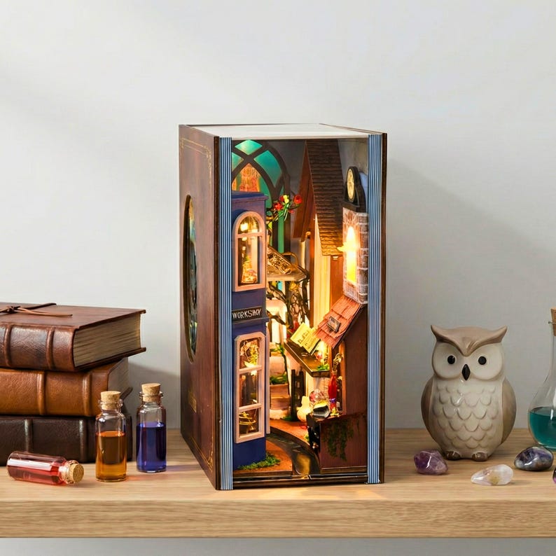 DIY Magic Spell Book Nook Kit Gothic Academy 3D Wooden Puzzle LED ...