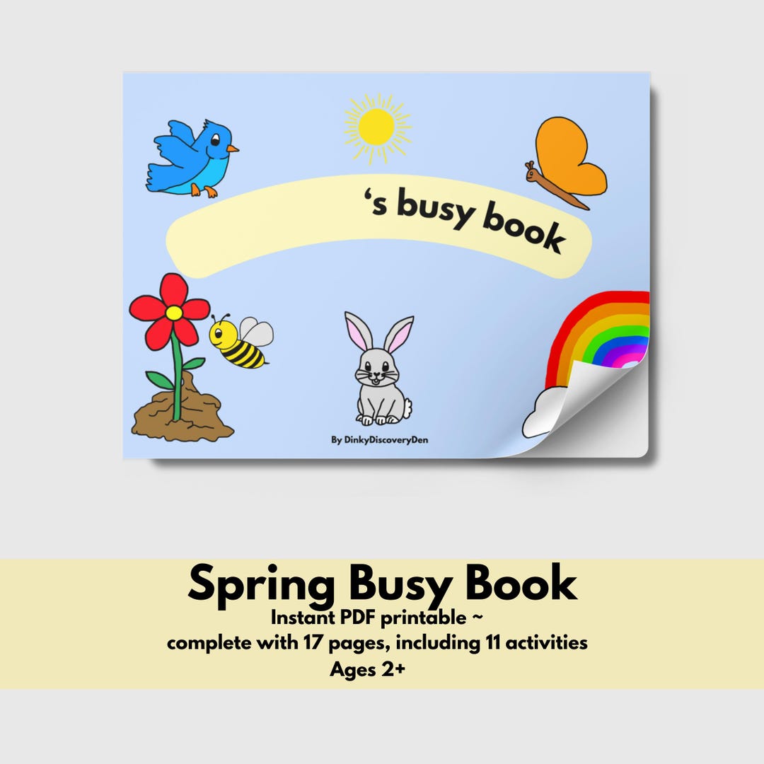 Spring Busy Book Printable for Toddlers | Colours, Shapes, Numbers - Etsy