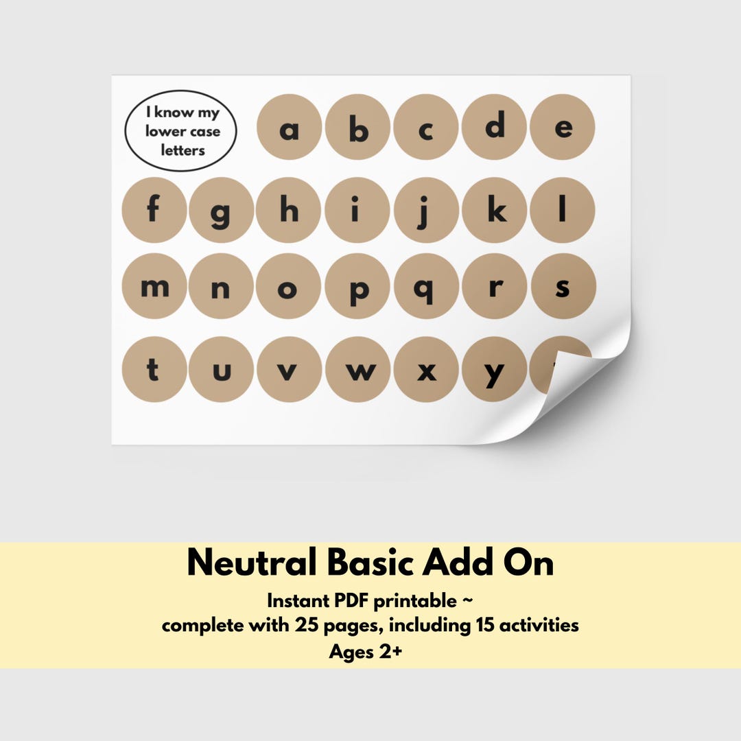 Neutral Busy Book Add-on Printable for Toddlers | Letters, Routines ...