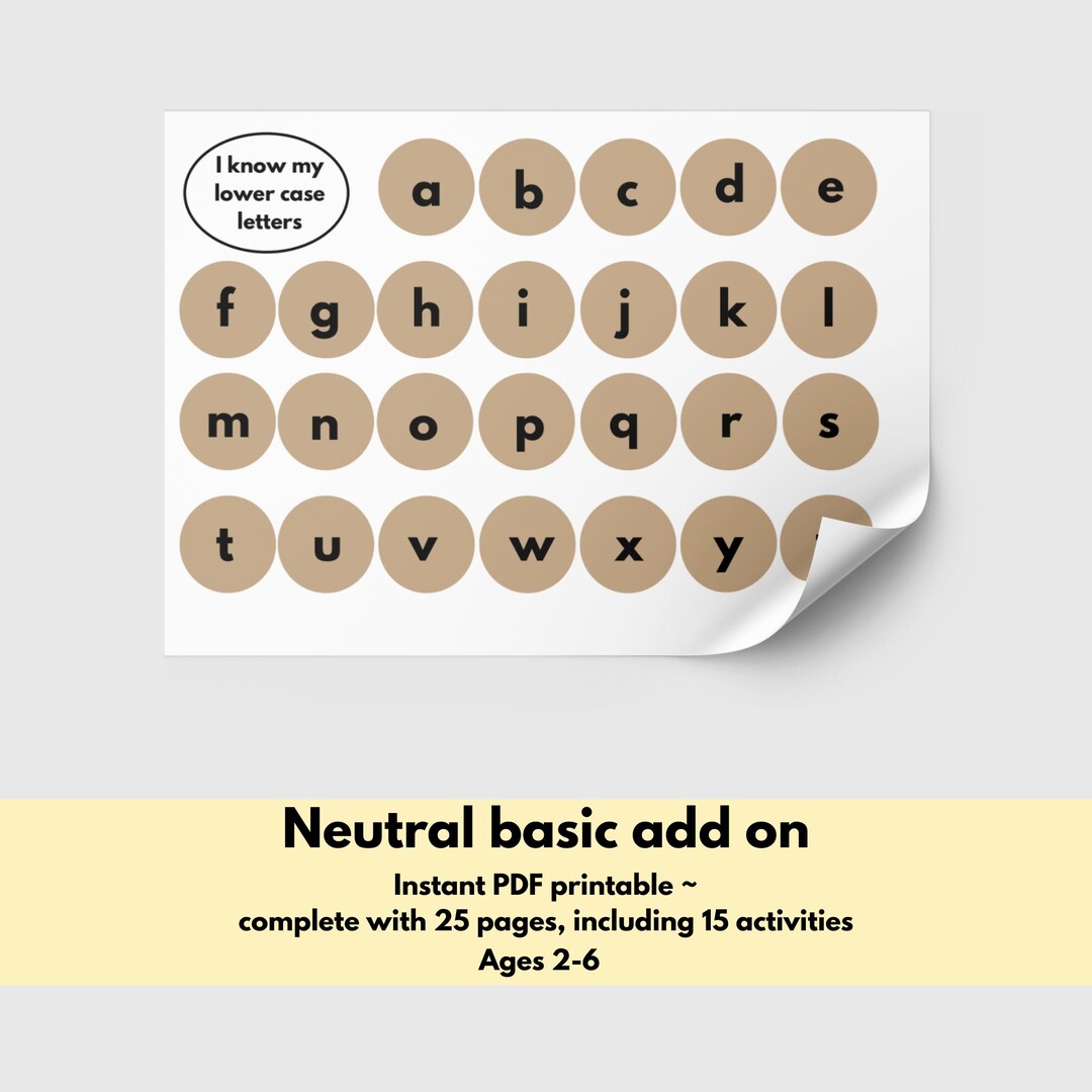 Busy Book Add-on Printable for Toddlers - Neutral Learning Expansion ...