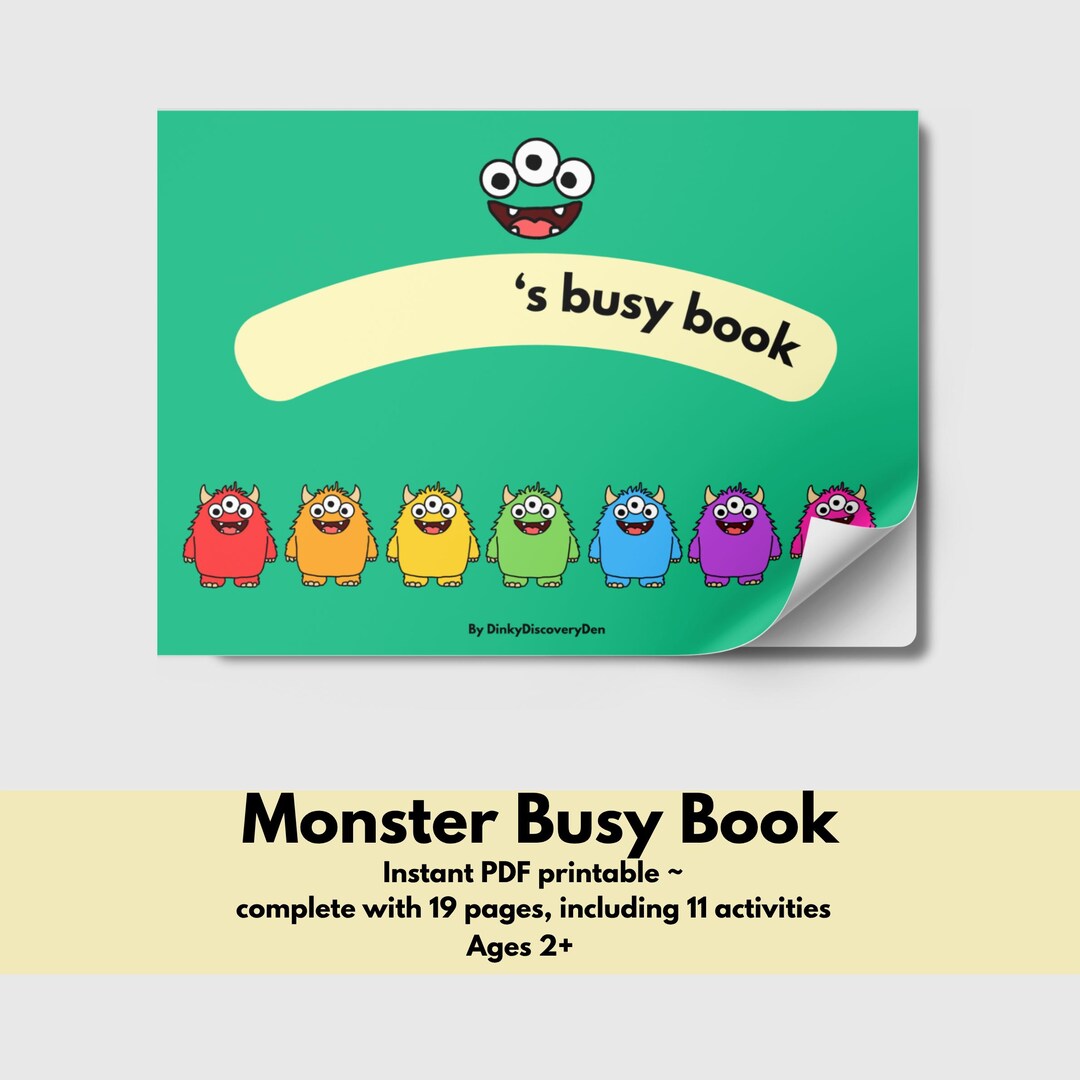 Monster Busy Book for Toddlers | Colours, Shapes, Numbers - Etsy