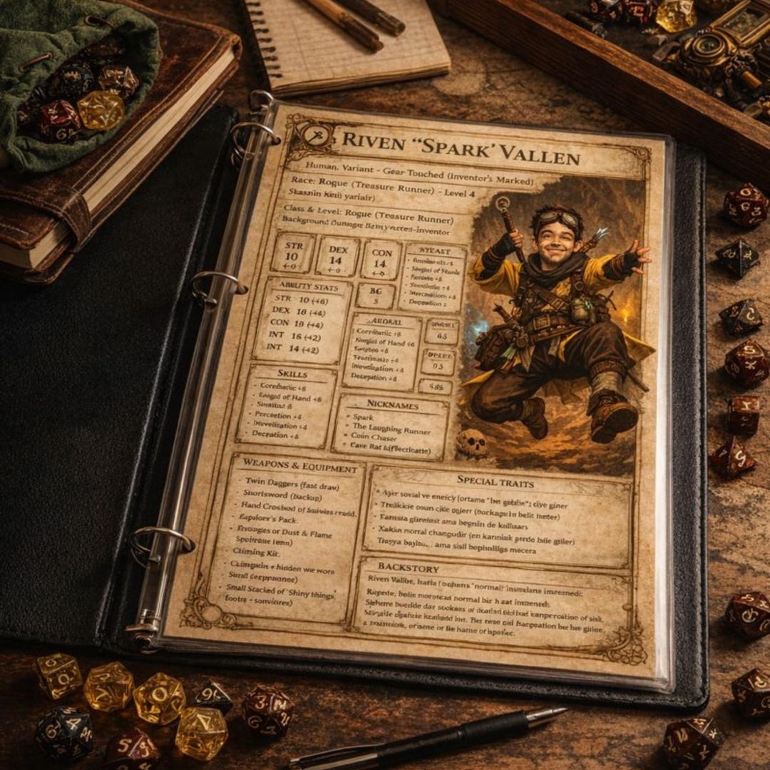 Custom DND Character Sheet | Personalized Portrait, Dnd 5e (printable ...