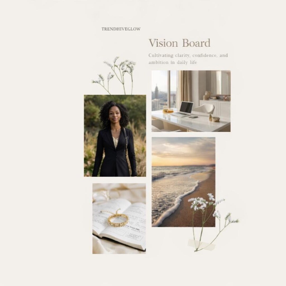 Neutral Vision Board Template – Editable Canva Planner (digital ...