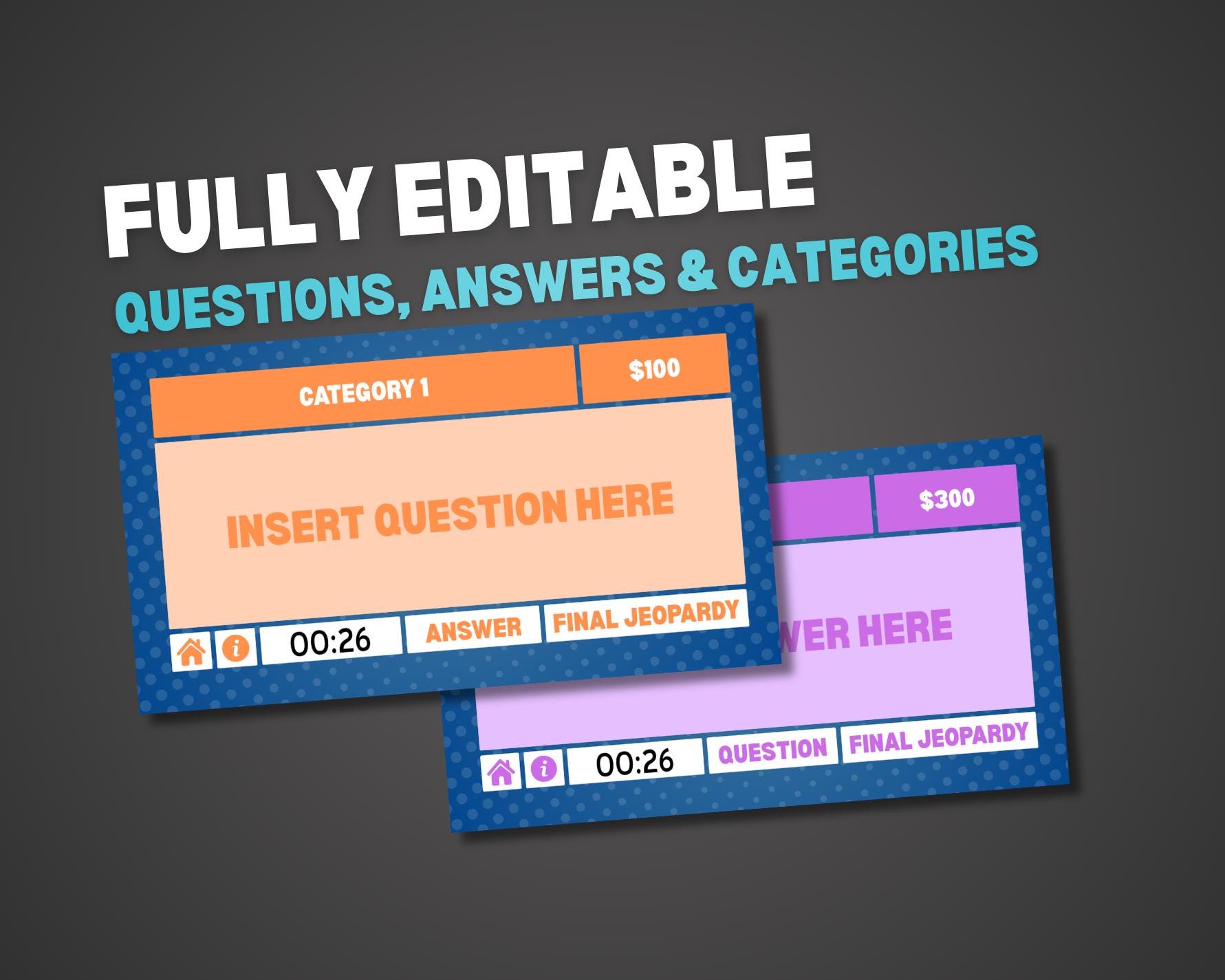 Editable Canva Jeopardy Game Template - Etsy