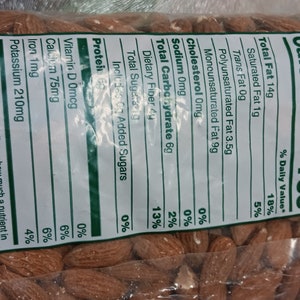 CALIFORNIA Shelled Roasted ALMONDS 2lb (32oz.) -1 Bag Healthy Nuts ...