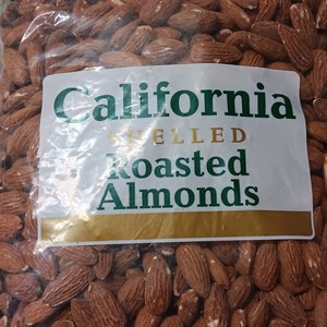 CALIFORNIA Shelled Roasted ALMONDS 2lb (32oz.) -1 Bag Healthy Nuts ...
