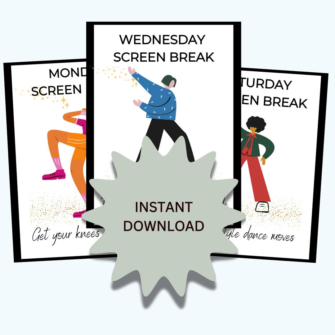 Movement Break Cards | Brain Breaks for Students & Adults | Screen ...