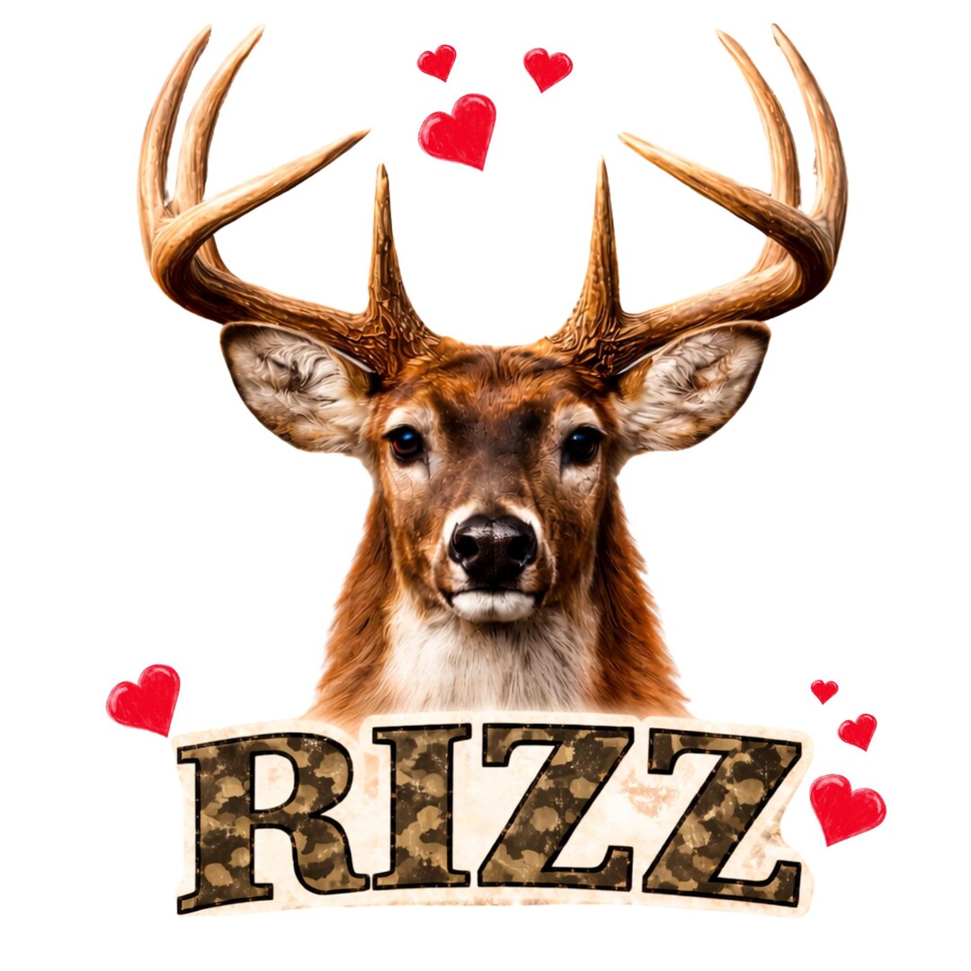 RIZZ Buck Valentine Design | Camo Deer Art (SVG PNG Digital Download ...