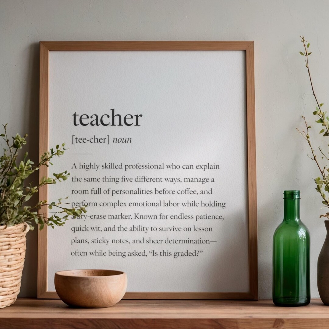 Funny Teacher Definition Print | Dictionary Wall Art (digital Download ...