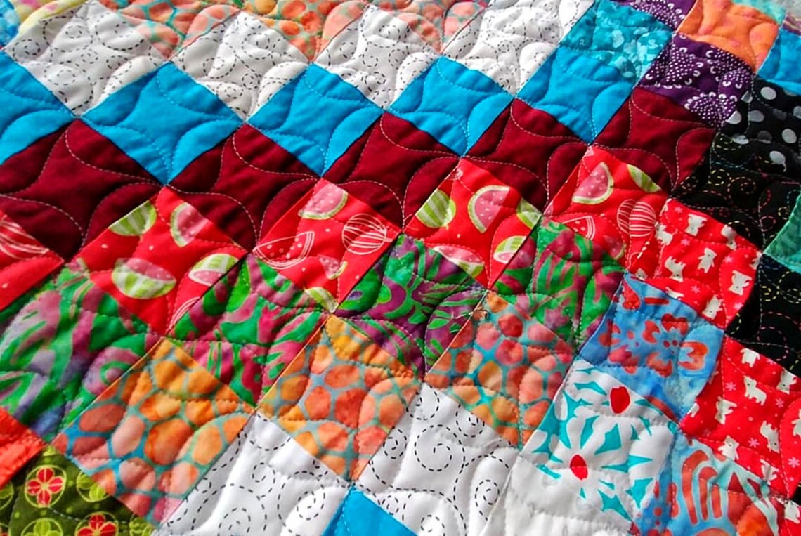 MODERN CUSTOM Scrap Patchwork Homemade QUILTS for Sale - Etsy
