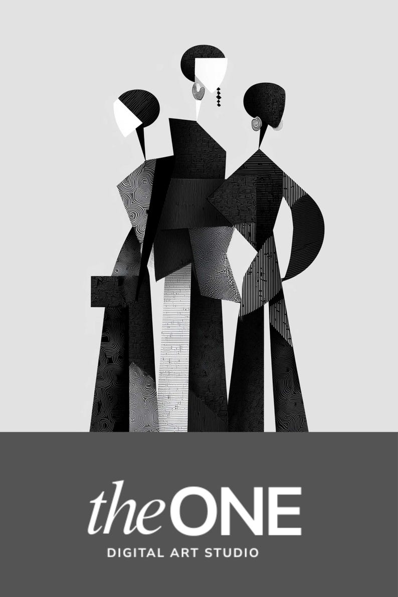 Abstract Women Face Art | Mid-century Minimalist Line Drawing | Instant ...