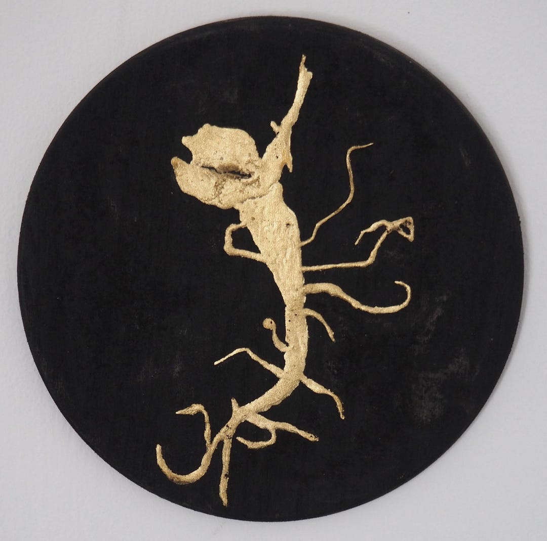 Oval Original Painting With Gold Root That Can Be Hung and Displayed - Etsy