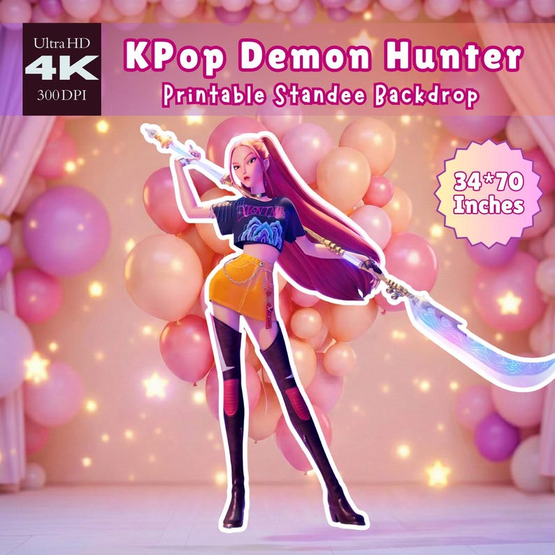 Huntrix Mira Standee | Kpop Demon Hunters Party Decor (34x70 PNG PDF ...
