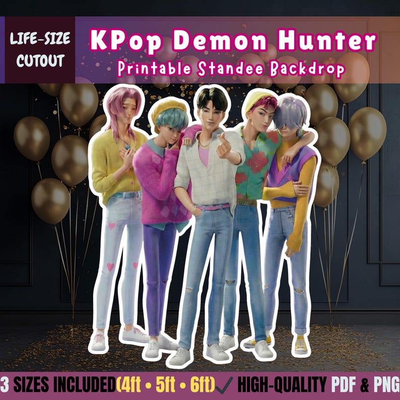 Saja Boys K-pop Standee – Demon Hunters Party Decor (PDF & PNG) - Etsy