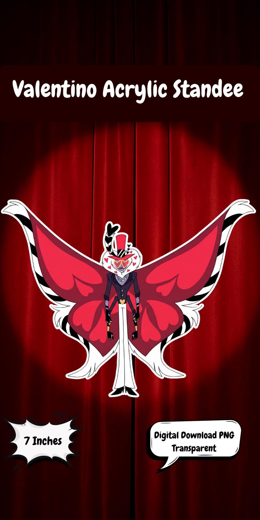 Valentino Standee Digital Download | 7 Inch PNG | Transparent Acrylic ...