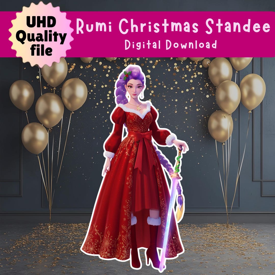 Rumi Christmas Standee Printable | Kpop Demon Hunters Huntrix Holiday ...