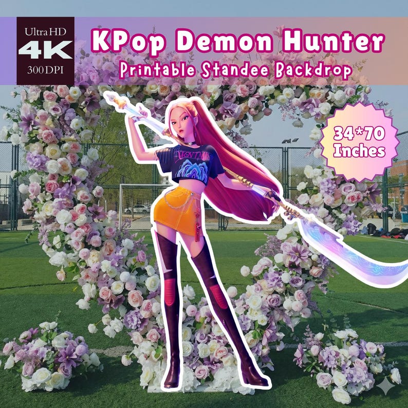 Huntrix Mira Standee | Kpop Demon Hunters Party Decor (34x70 PNG PDF ...