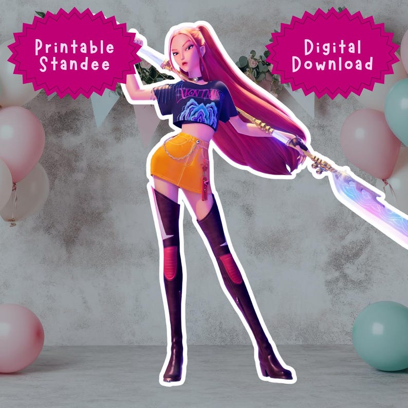 Huntrix Mira Standee | Kpop Demon Hunters Party Decor (34x70 PNG PDF ...