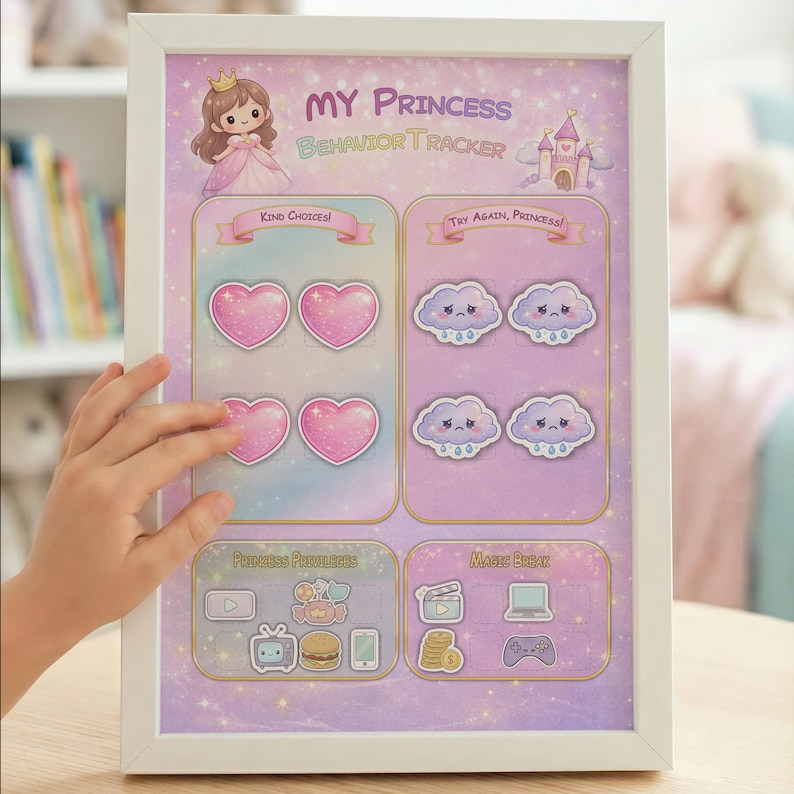 Behavior Chart for Kids, Princess Reward Tracker + Parent’s Guide ...