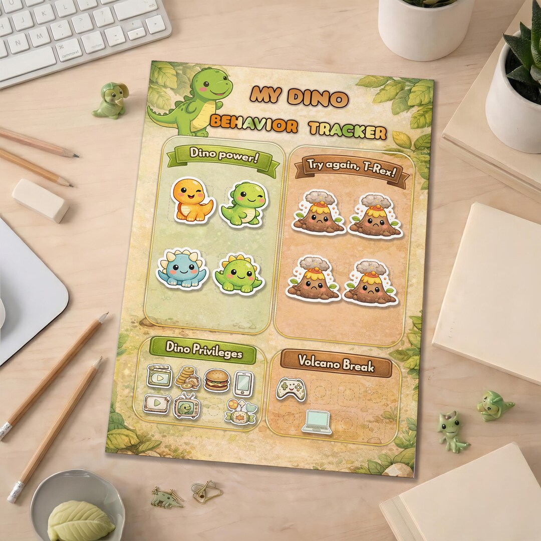 Dino Behavior Tracker: More Than a Reward Chart. Visual Reward Tracker ...