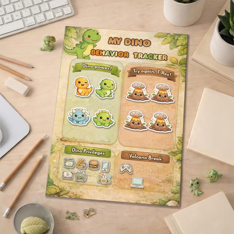 Dino Behavior Tracker: More Than a Reward Chart. Visual Reward Tracker ...