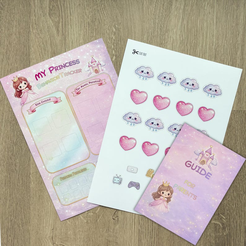 Behavior Chart for Kids, Princess Reward Tracker + Parent’s Guide ...