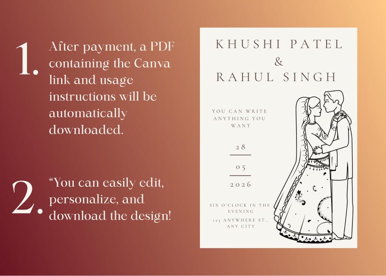 Indian Wedding Invitation Template | Modern Hindu Wedding Invite ...