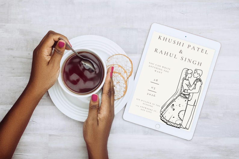 Indian Wedding Invitation Template | Modern Hindu Wedding Invite ...