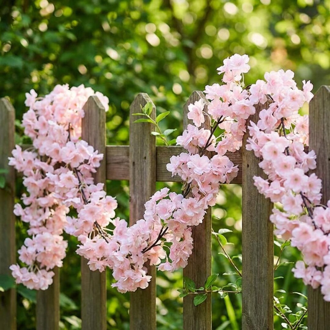 180cm Artificial Sakura Flower Vine | Fake Cherry Blossom Garland for ...