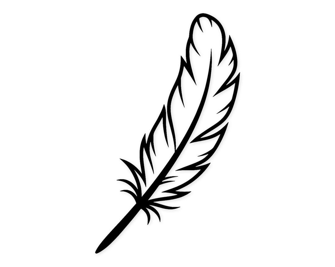 Feather Svg: Bold Outline Design for Crafting - Etsy