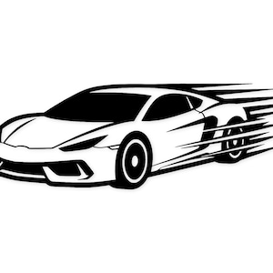 Speeding Car Svg: Bold Icon for Stencils - Etsy
