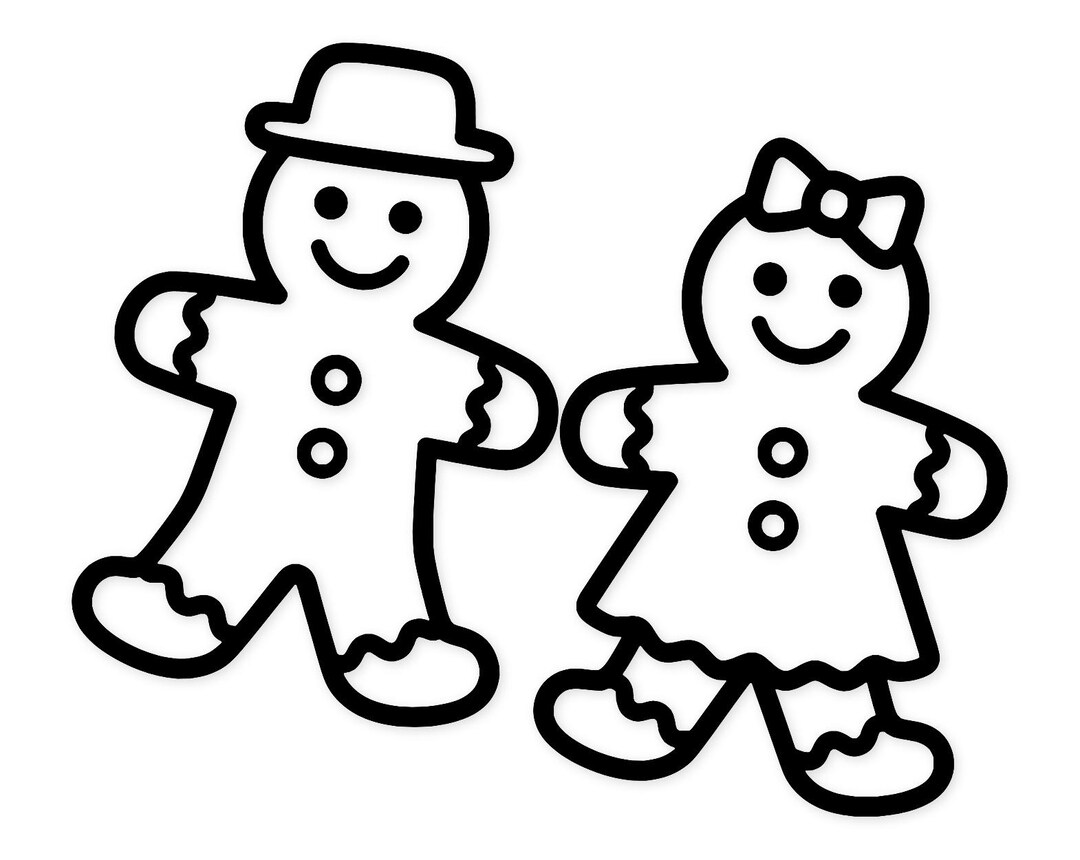 Gingerbread Couple Svg: Bold Design for Holiday Crafts - Etsy