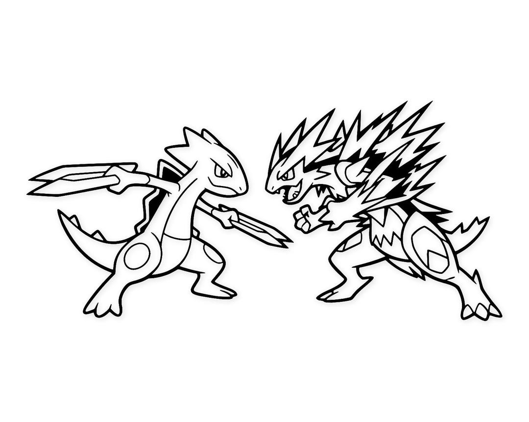 Sceptile Digital Artwork: Black and White Vector Illustration Svg Png ...