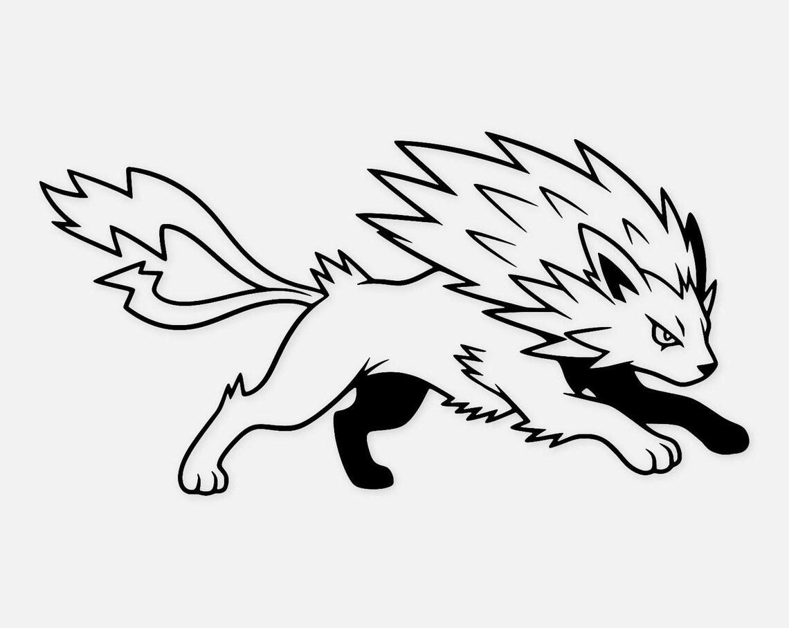 Raikou Digital Art: Bold Outline Svg Png Dxf Vector Illustration - Etsy