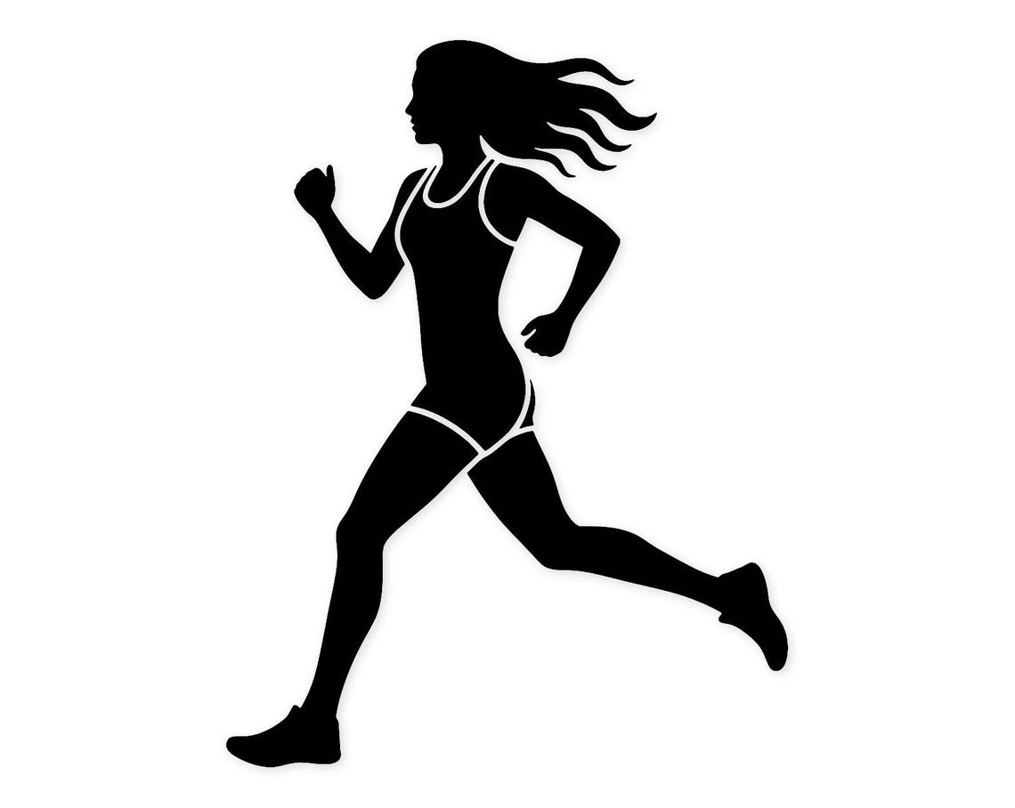 Runner Girl Svg: Bold Outline for Athletic Projects - Etsy