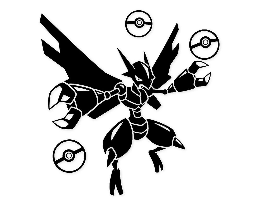 Scizor Digital Artwork: Black-and-white Vector Illustration - Etsy