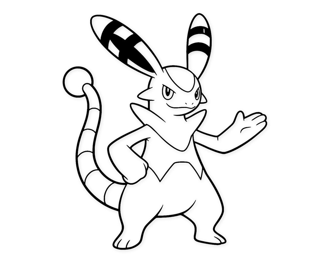 Ampharos Digital Artwork: Bold Line Art Illustration - Etsy