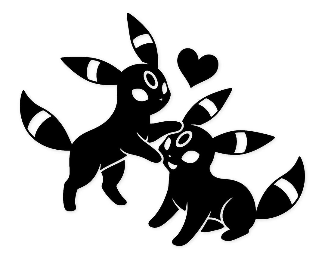 Umbreon Digital Artwork: Black-and-white Vector Svg - Etsy