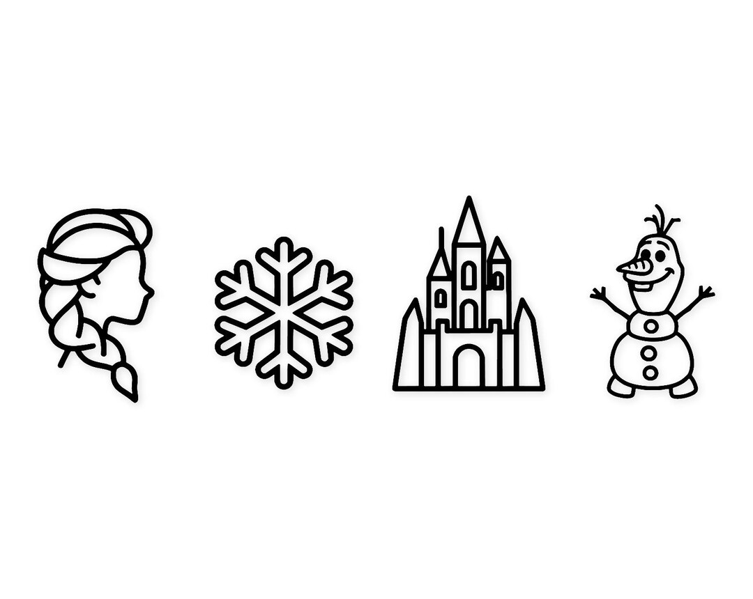 Frozen Icons Svg: Bold Black and White Designs for Crafts - Etsy