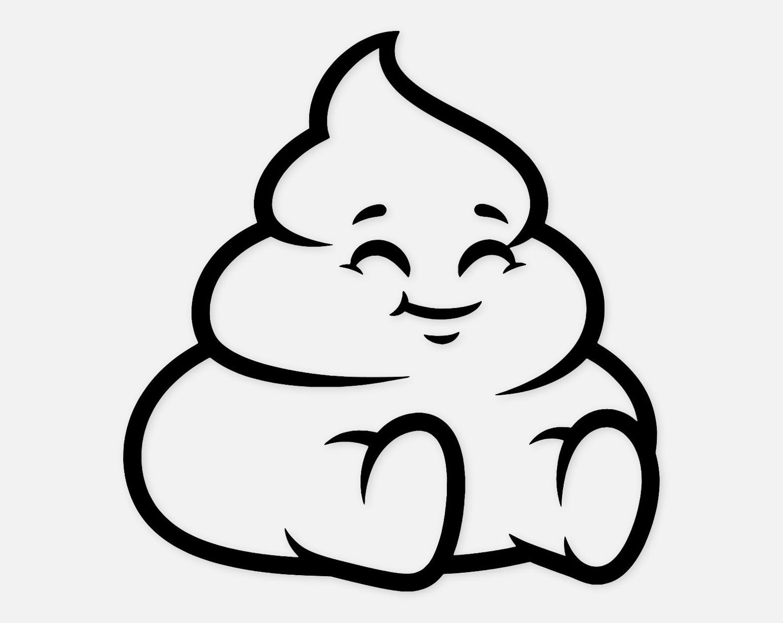 Poo Sitting Icon Svg: Cute Character for Stickers - Etsy Canada